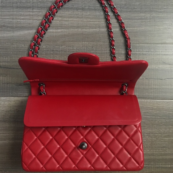 CHANEL | Bags | Chanel Classic Double Flap In Lambskin Red | Poshmark